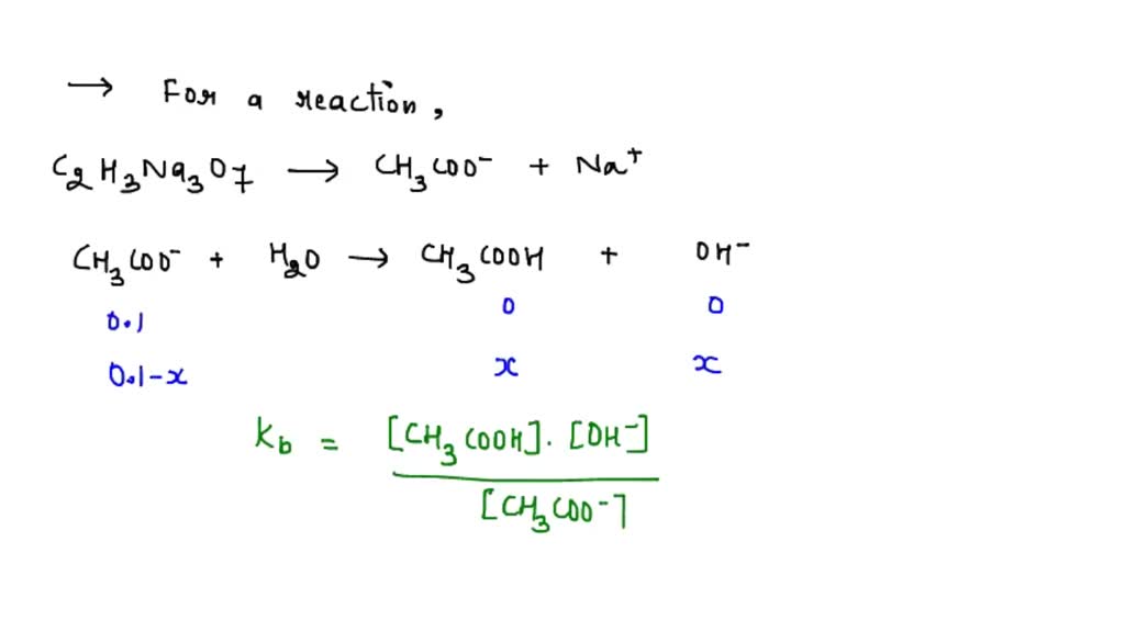 SOLVED: What is the Kb for sodium acetate (NaHCO2)? The concentration ...