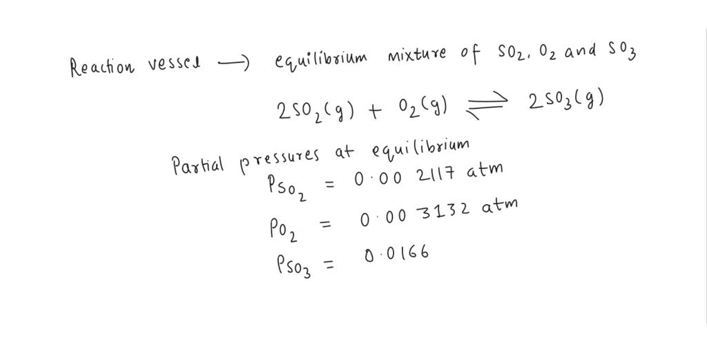 SOLVED: A reaction vessel contains an equilibrium mixture of SO2, O2 ...