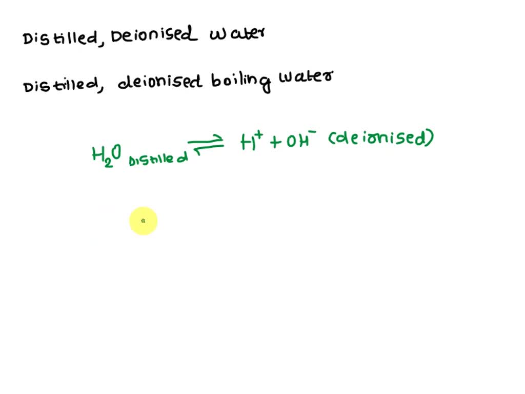 SOLVED: find the balance equilibrium equation for Distilled, deionized ...