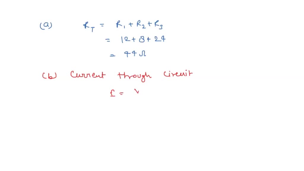 SOLVED: Three resistors with resistances of 12 ohms (Q) 8 ohms, and 24 ...