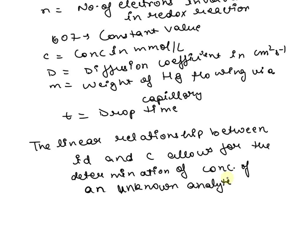 SOLVED: Define each term in the Ilkovic equation and explain why there ... SOLVED: Define each term in the Ilkovic equation and explain why there ...