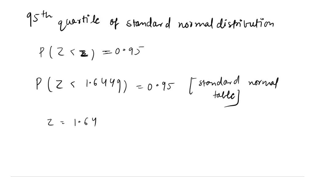 SOLVED: Find the 0.95th quantile q0.95 of a standard normal ...
