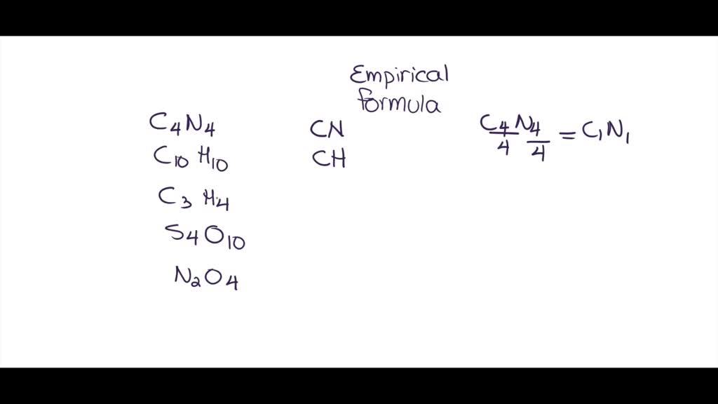 SOLVED: Write the empirical formulas of the following compounds ...
