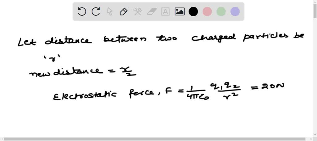 SOLVED: Two charged particles exert an electrostatic force of 20 N on ...