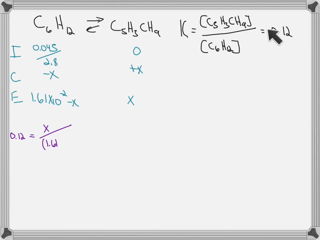 SOLVED: The hydrocarbon cyclohexane, C6H12, can isomerize, changing ...