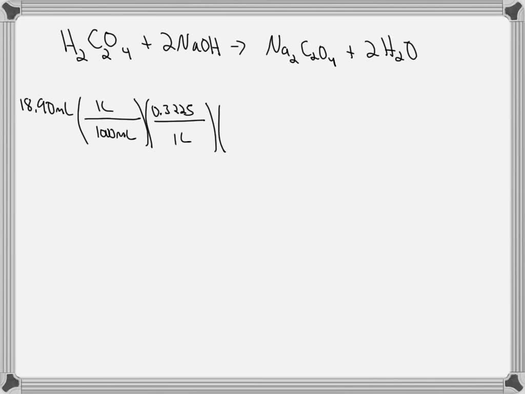 SOLVED: Acid/Base Titration What mass of H2C2O4 is present in a sample ...