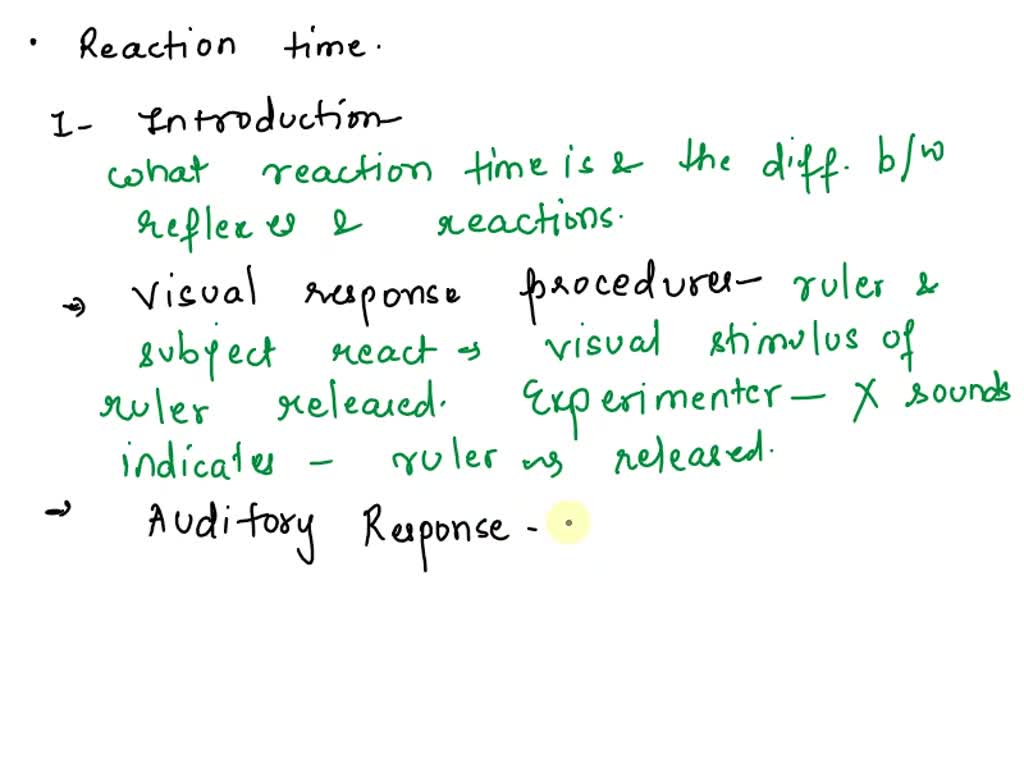 SOLVED: Activity Reaction Time Introduction Reaction time is a measure ...