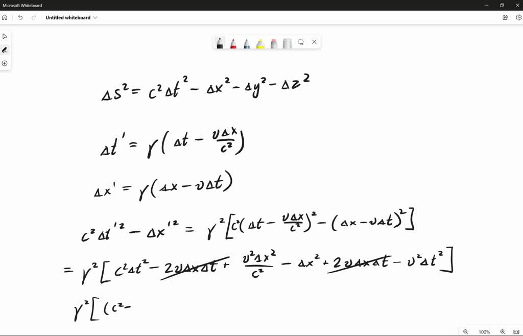 Solved Show That The Spacetime Interval As Cat Ax Ay 4z Is Invariant Under