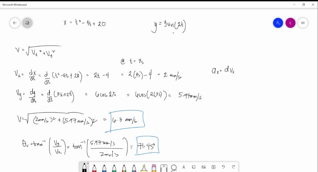 SOLVED: A particle which moves in two-dimensional motion has ...
