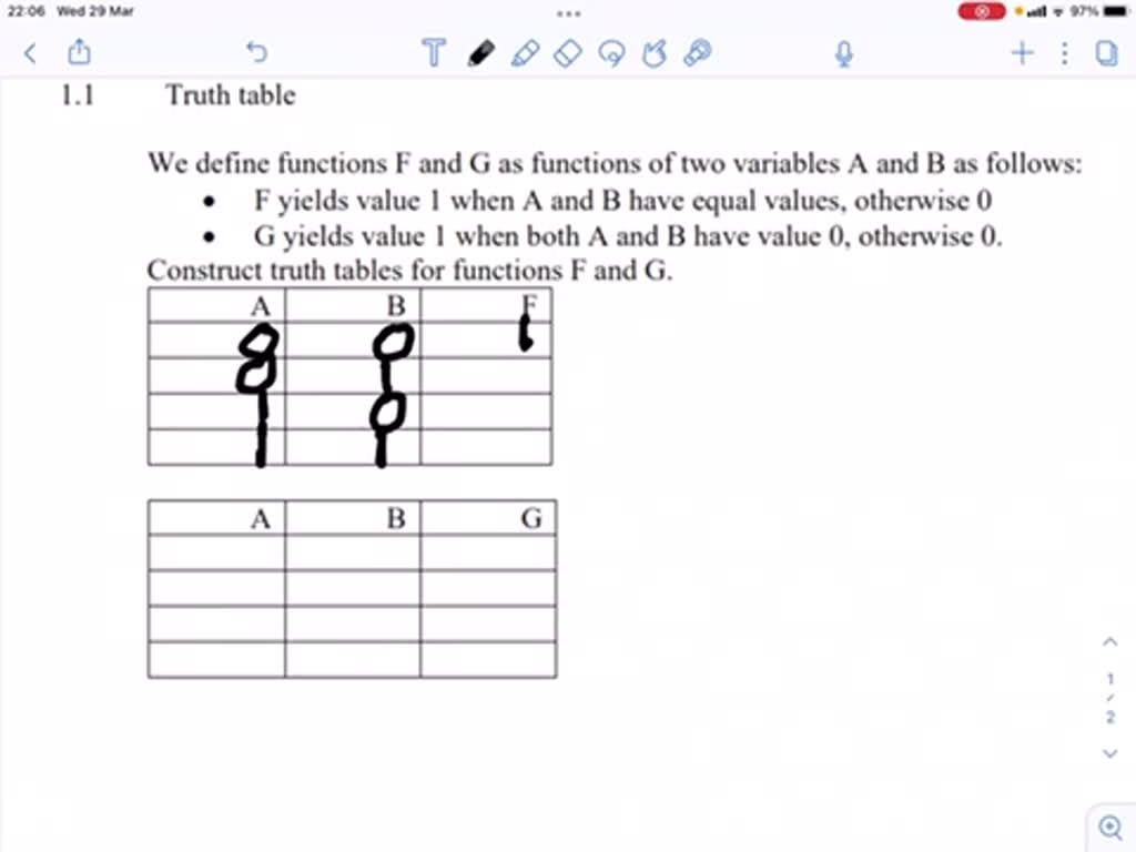 SOLVED: 1. Write the Boolean expression for F. Derive the truth table, and determine the ...