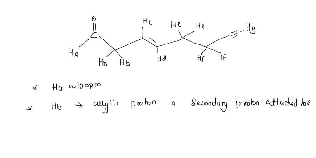 SOLVED: Q10. (3 pts) Identify the expected chemical shift for each type ...