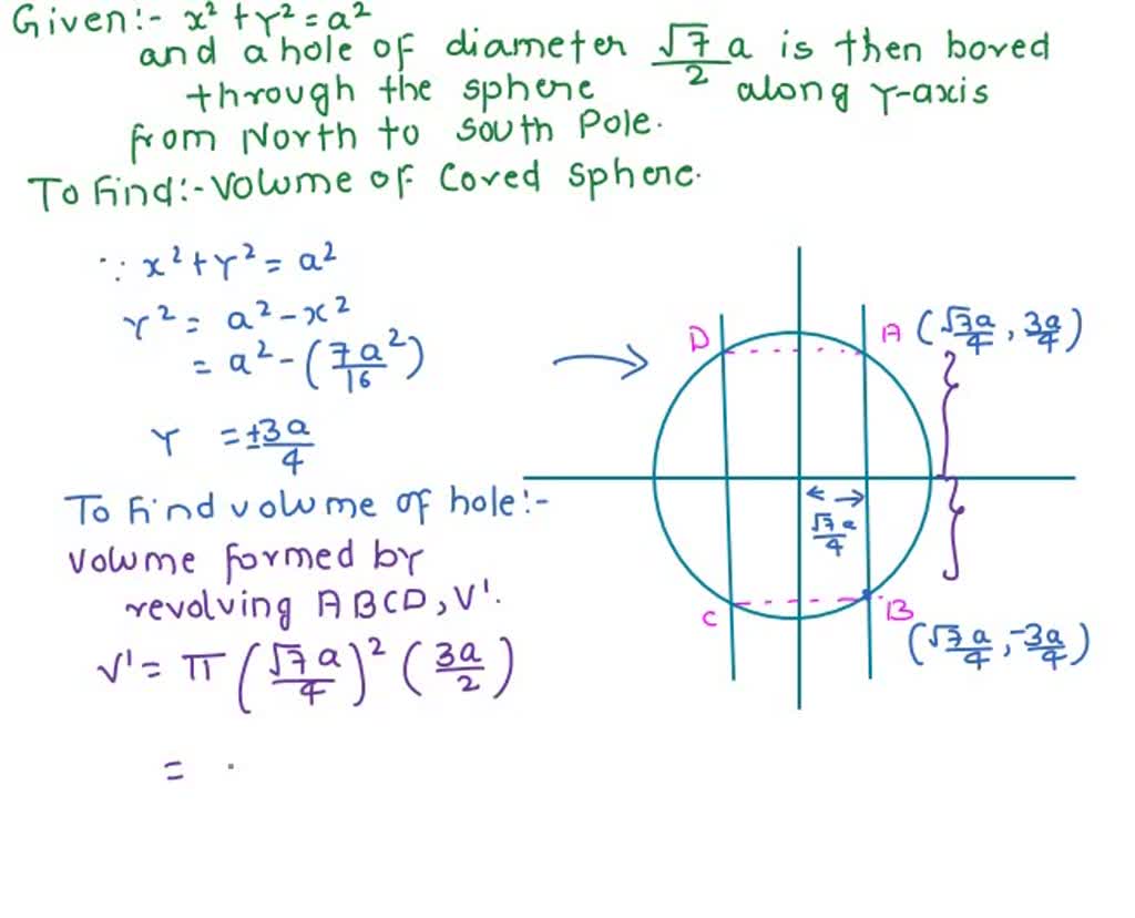 SOLVED:A disk bounded by the circle 22 + y2 = a2 is revolved about the ...