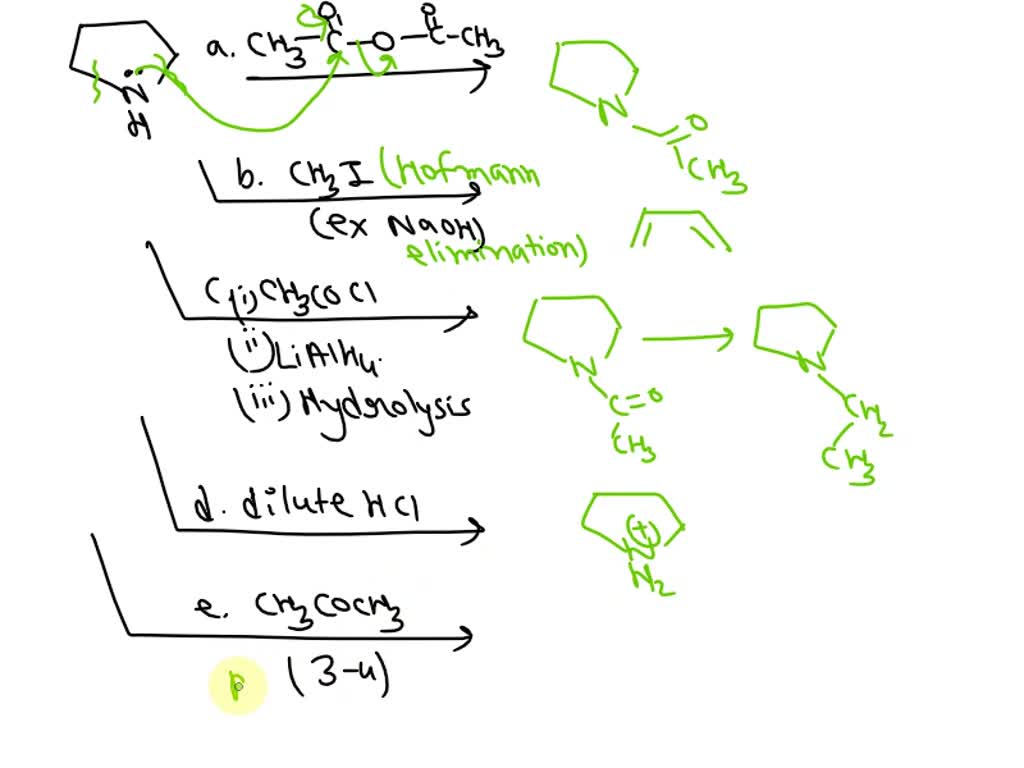 SOLVED: Predict the major product of the reaction of pyrrolidine with ...