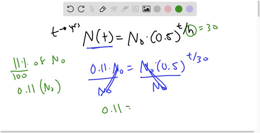 SOLVED: points) The half-life of radioactive strontium-90 is ...