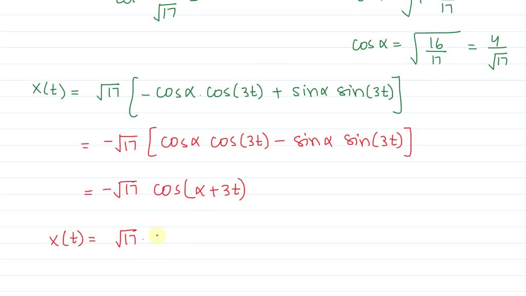 SOLVED: (a) Using a trig identity, write x(t) as cos(3t) sin(3t) using ...