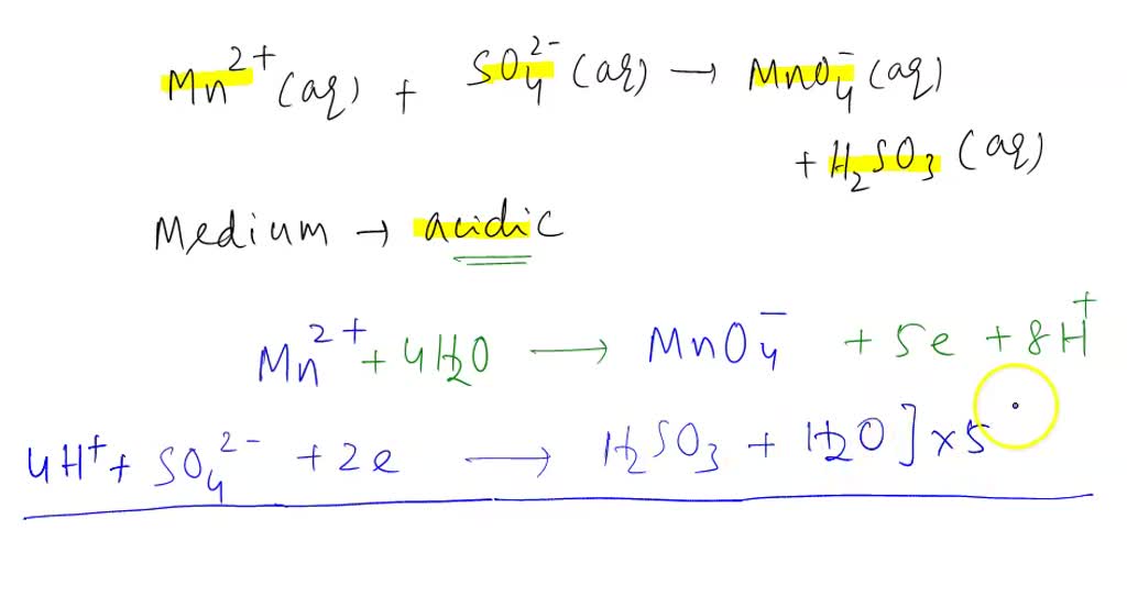 SOLVED: Consider the following reactions. reaction (1): Mn2+(aq) + SO42 ...
