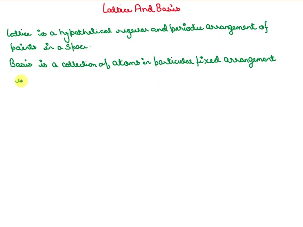 SOLVED: Q.1. Define lattice. What is difference between lattice and crystal structure. Is ...