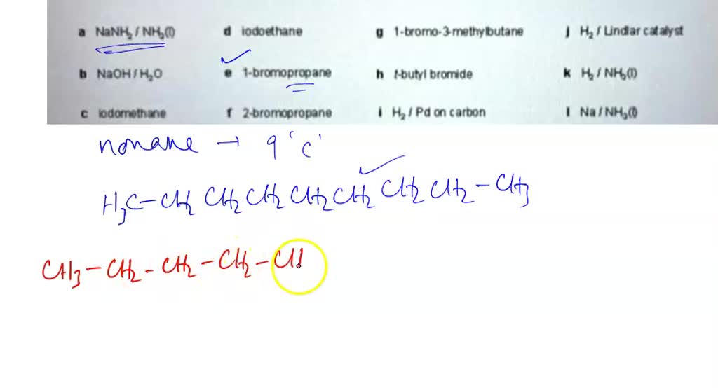 SOLVED: Devise synthesis of nonane using one of the starting materials ...