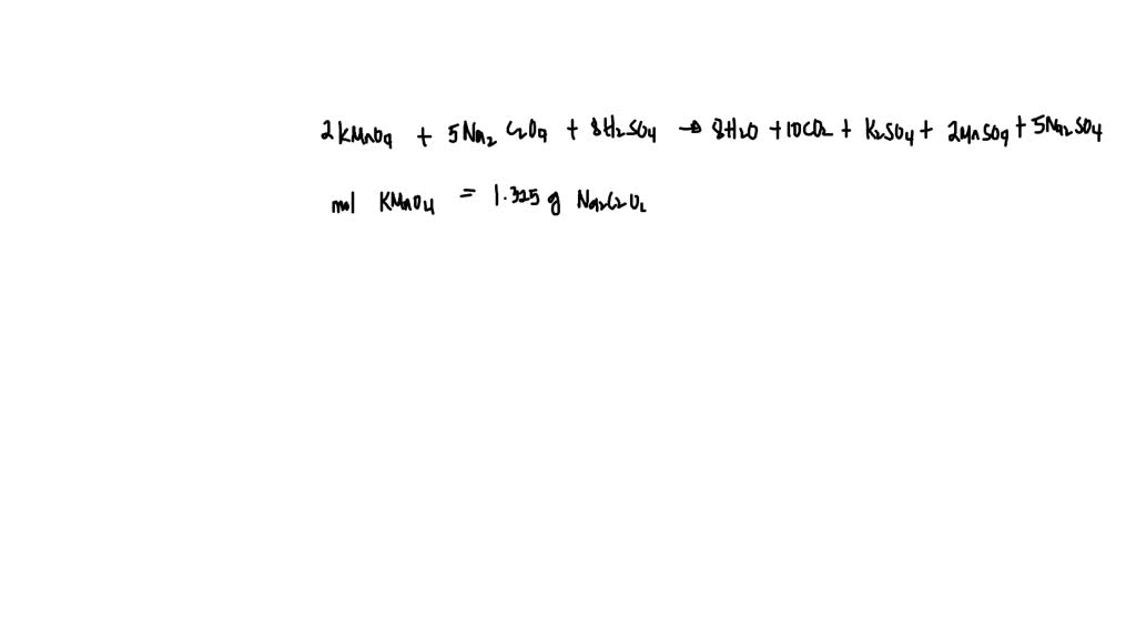 SOLVED: A 1.325g sample of sodium oxalate (Na2C2O4) is dissolved in ...