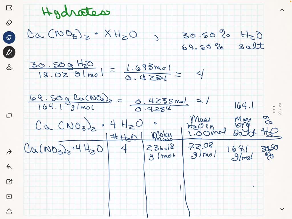 SOLVED: EXPERIMENT 2A STUDY OF HYDRATES Question of the Day: How can ...