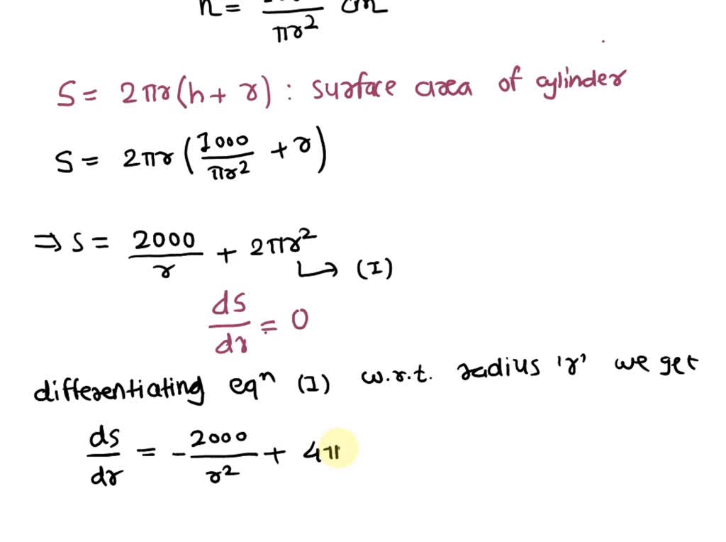 SOLVED: right circular cylindrical can is to be made to hold 1100 CI of ...