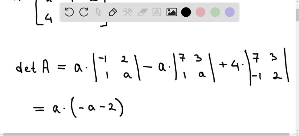 Solved 11 Points Given The Matrix Find All Values Of A That Make Ia 0 Give Your Answer As