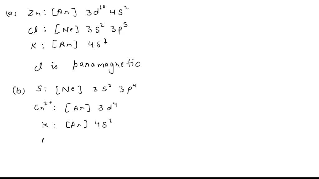 Solved 1 Answer The Following Questions By Showing Electron Configuration Spdf Notation