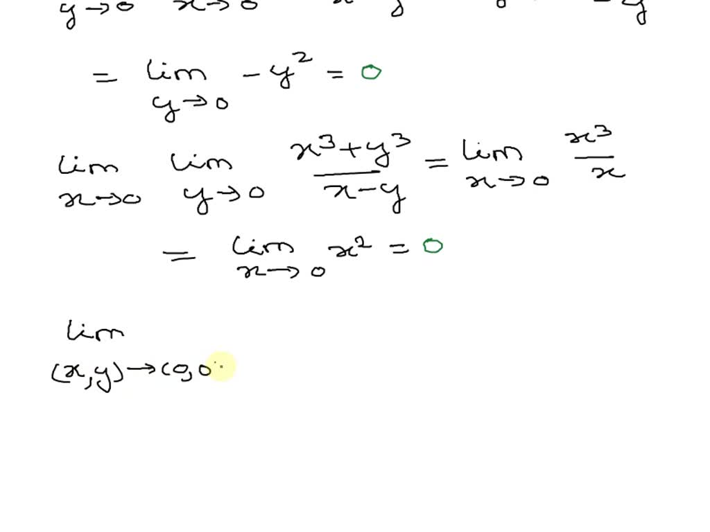 Solved Determine The Iterated Limits The Simultaneous Limit And Continuity At 0 0 Of The