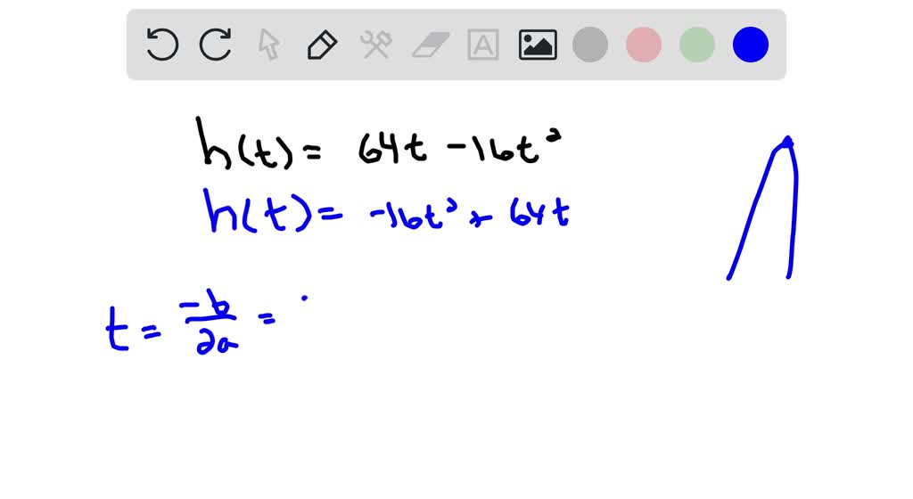 SOLVED: A ball is thrown vertically upward. After t seconds, its height h (in feet) is given by ...
