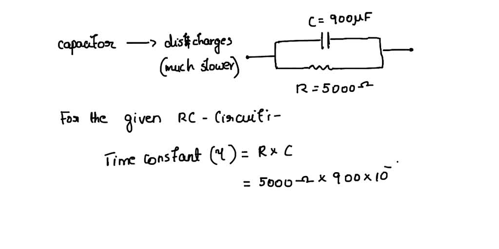 SOLVED: A 900 μF capacitor is charged to 9.0 V, then connected in parallel with a 5000 Ω ...