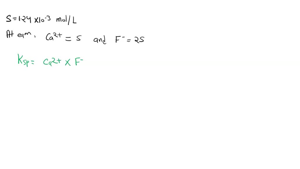 SOLVED: Calcium fluoride (CaF2) dissociates in water according to the ...