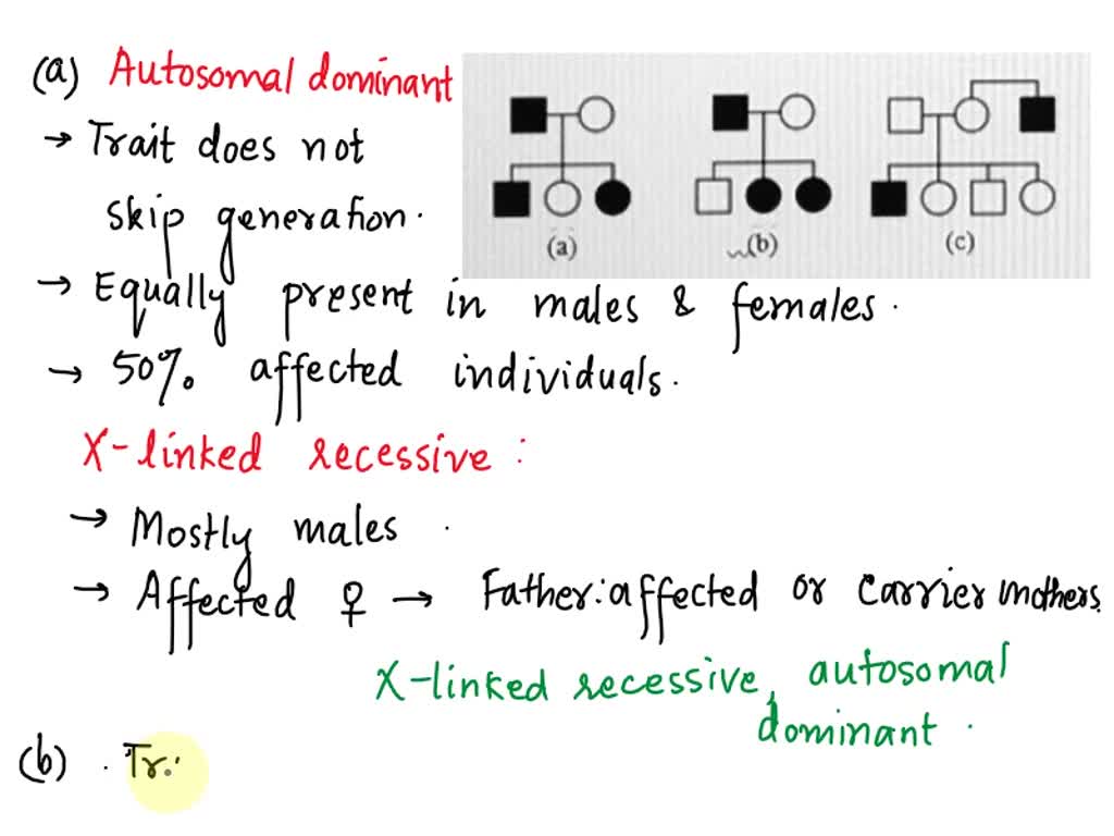 SOLVED: The pedigrees below involve single human traits. What type of ...