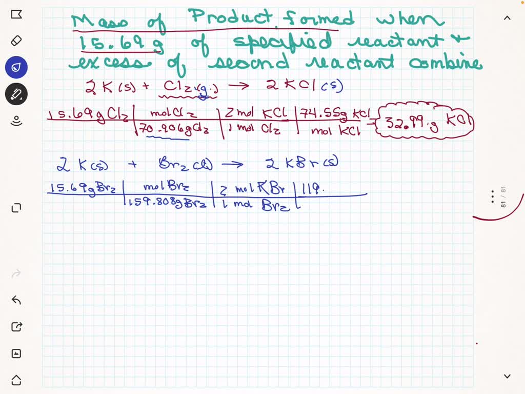 SOLVED: For each of the reactions, calculate the mass (in grams) of the product formed when 15. ...