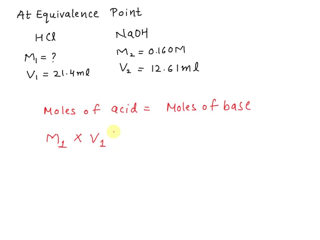 SOLVED: The titration of 21.40 mL of HCl solution of unknown concentration requires 12.61 mL of ...