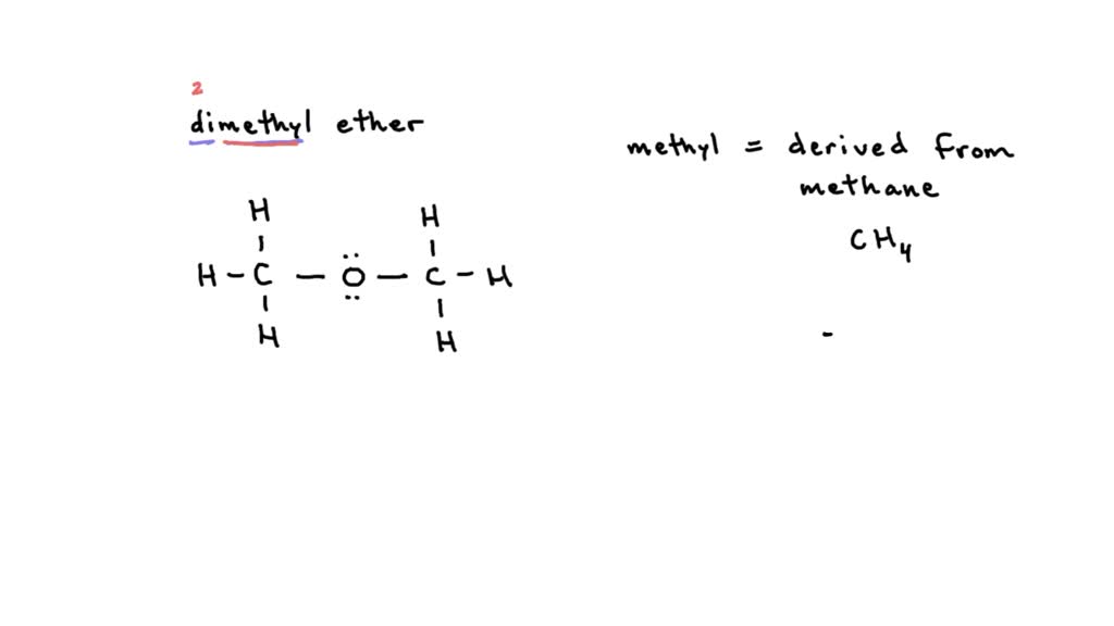 SOLVED: The chemical structure of dimethyl ether ((CH3)2O) is shown below. Highlight each atom ...