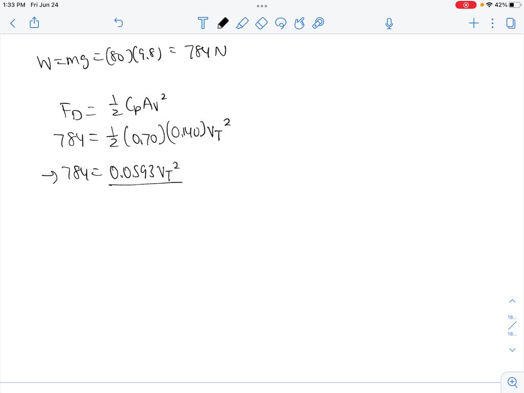 SOLVED: The terminal velocity of a person falling in air depends upon ...