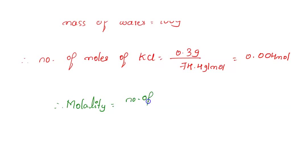 Solved Be Sure To Answer All Parts Calculate The Molality And Vant