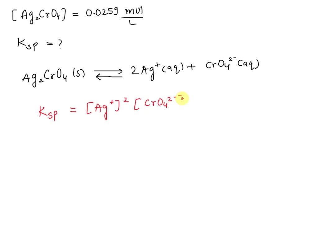SOLVED: Silver chromate, Ag2CrO4, is soluble to the extent of 0.0259 ...