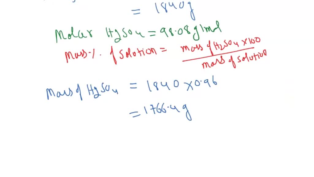 SOLVED: a commercially available sample of H2SO4 is 15% H2SO4 by weight ...