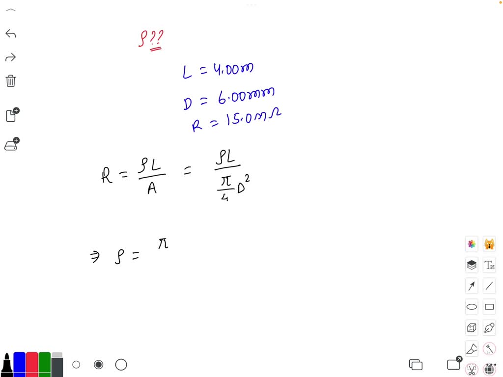 SOLVED: Calculate the resistivity of the wire material. a. 11.6 × 10^-8Ω· m b. 12.6 × 10^-8Ω·m c ...