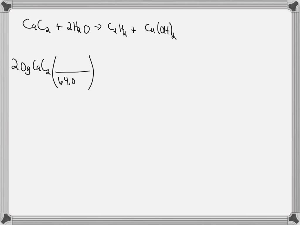 SOLVED: Acetylene (C2H2, molar mass 26 g/mol) can be produced by the ...