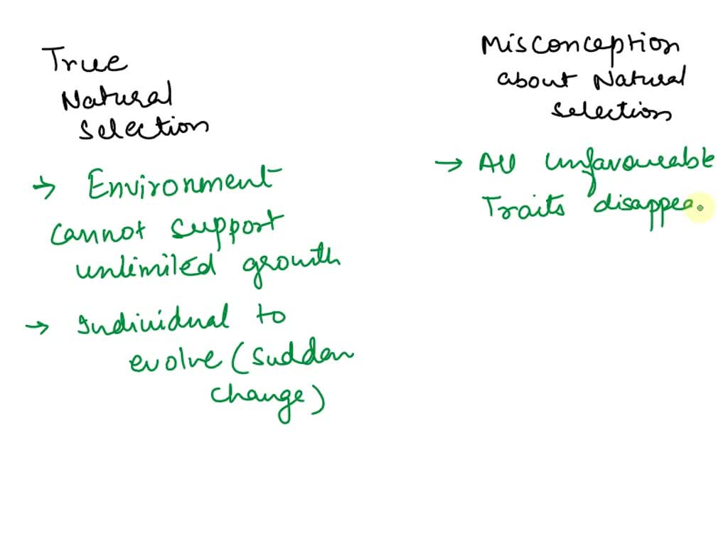 SOLVED: True statements about natural selection Common misconceptions ...