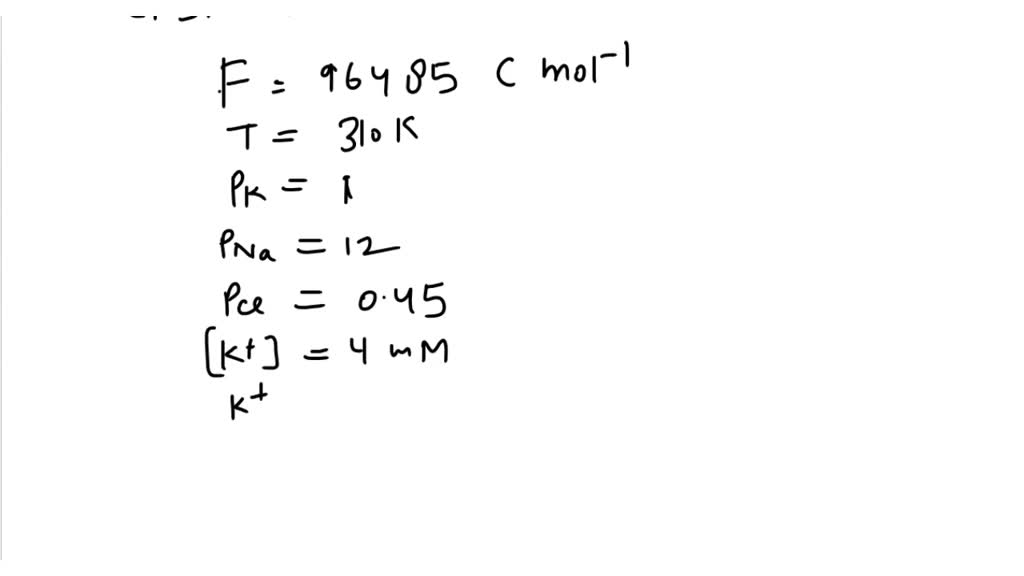 SOLVED: 5. What is the value of the membrane potential at the peak of an action potential of a ...