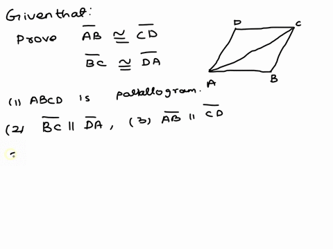 Select the correct answer from each drop-down menu. Quadrilateral ABCD is a parallelogram ...