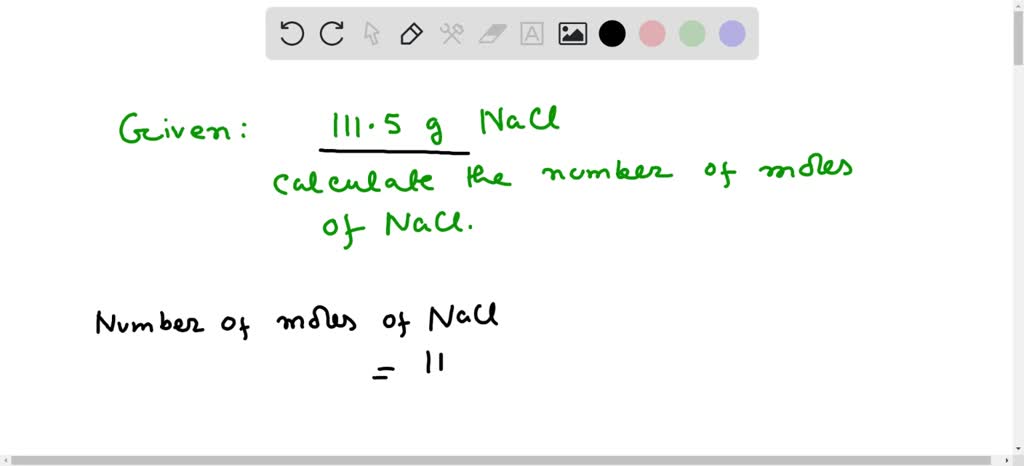 What is the number of moles of Sodium Chloride (NaCl) that is present in a 29.22g sample of it?