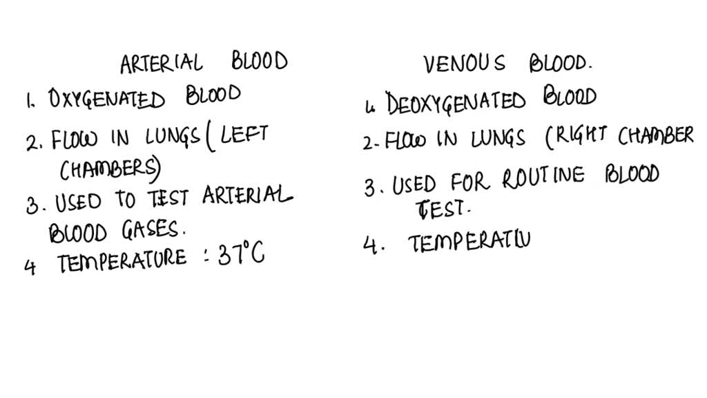 SOLVED: What is the difference between arterial and venous blood?