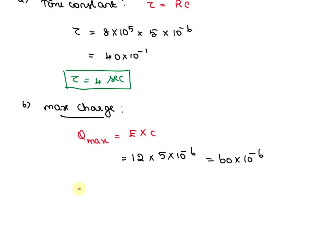 SOLVED: A discharged capacitor and resistor are connected in series to ...