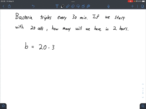 a sample contains 1000 counts of bacteria the bacteria doubles every 20 ...