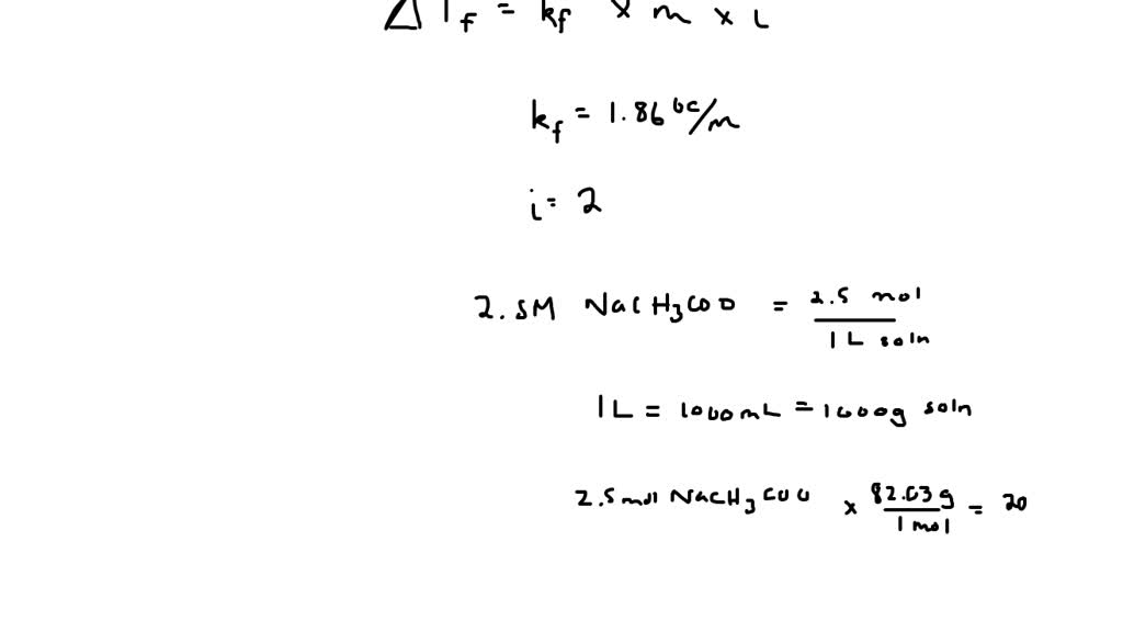 SOLVED: Question 24 (7 points) What is the freezing point of a 2.5 M ...