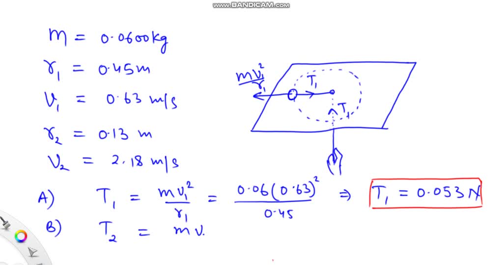 SOLVED: A small block with a mass of 0.0600 kg is attached to a cord passing through a hole in a ...